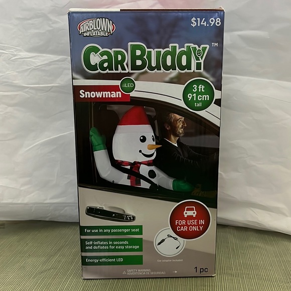 Gemmy | Holiday | Nib Snowman Airblown Inflatable Car Buddy Snowman ...